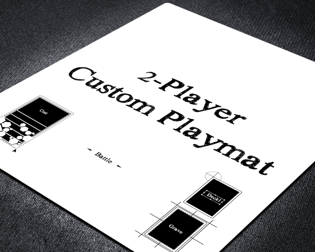 2-player Custom Playmat With TCG Field Zones, 24x28 Double Tabletop ...