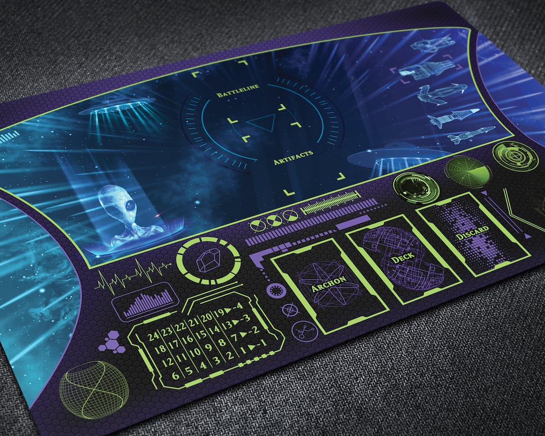 Keyforge Card Game Mat for House Mars Players With Playing Zones and ...