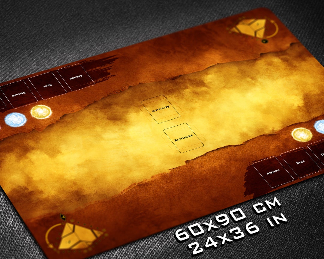 2-player Keyforge Game Playmat With Field Zones, Extra Wide 24x36 ...