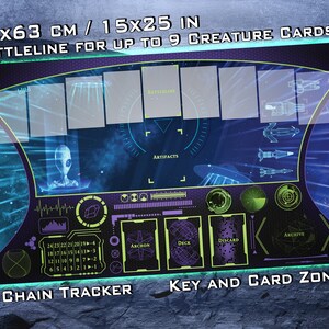 Keyforge Card Game Mat for House Mars Players With Playing Zones and ...