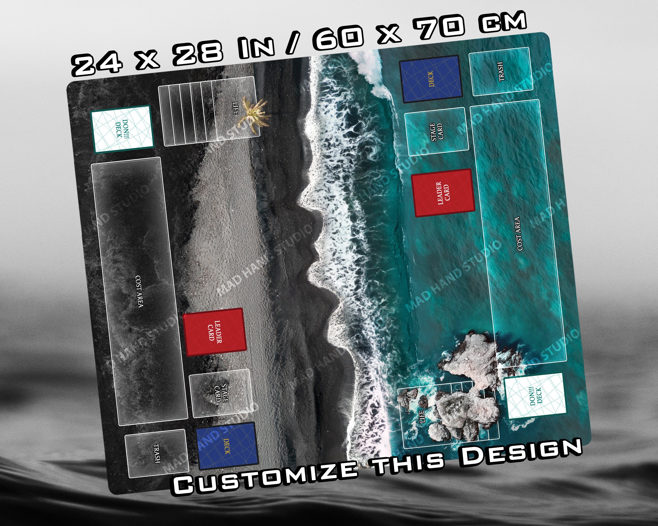 2-player One Piece Card Game Playmat With Custom Field Zones ...