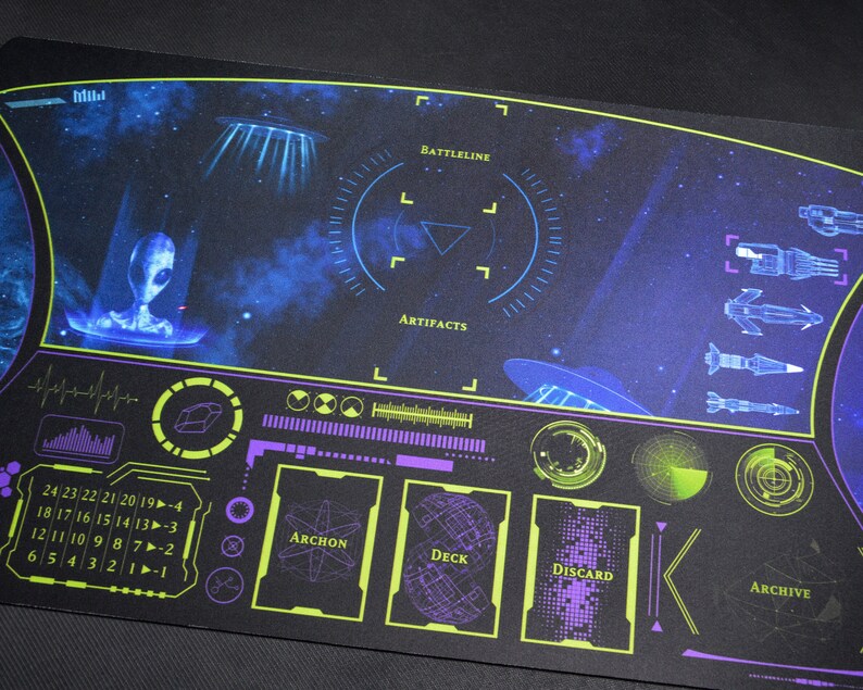 Keyforge Card Game Mat for House Mars Players With Playing - Etsy