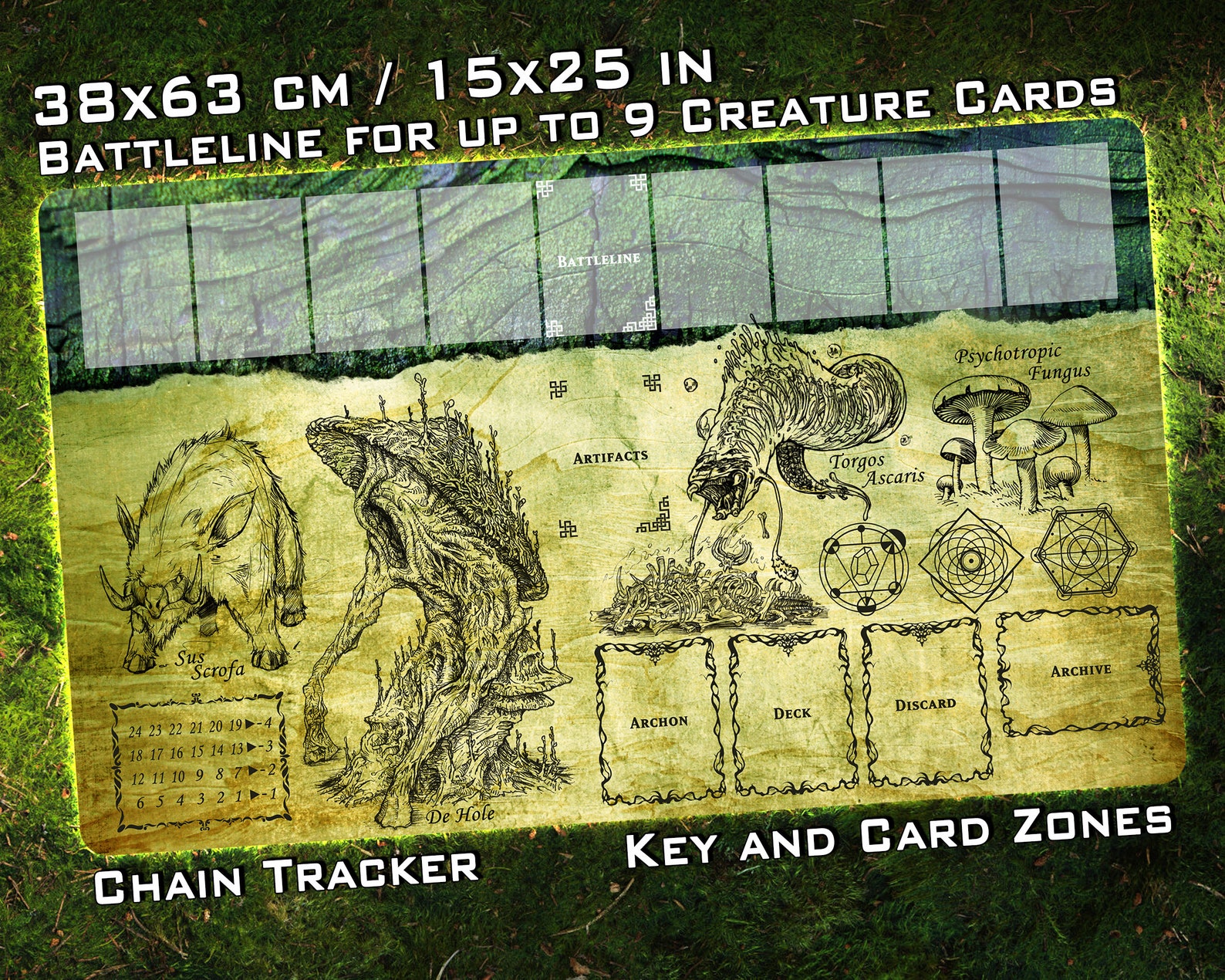 Keyforge Game Mat for House Untamed Gamers With Card Zones and - Etsy