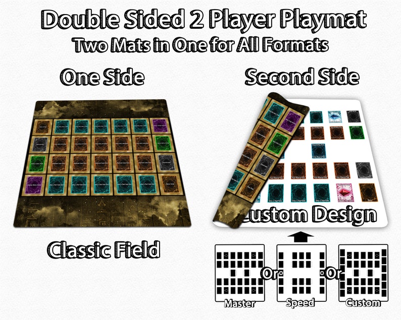 Two-player YGO Classic Playmat With Old School Field Zones, Original ...