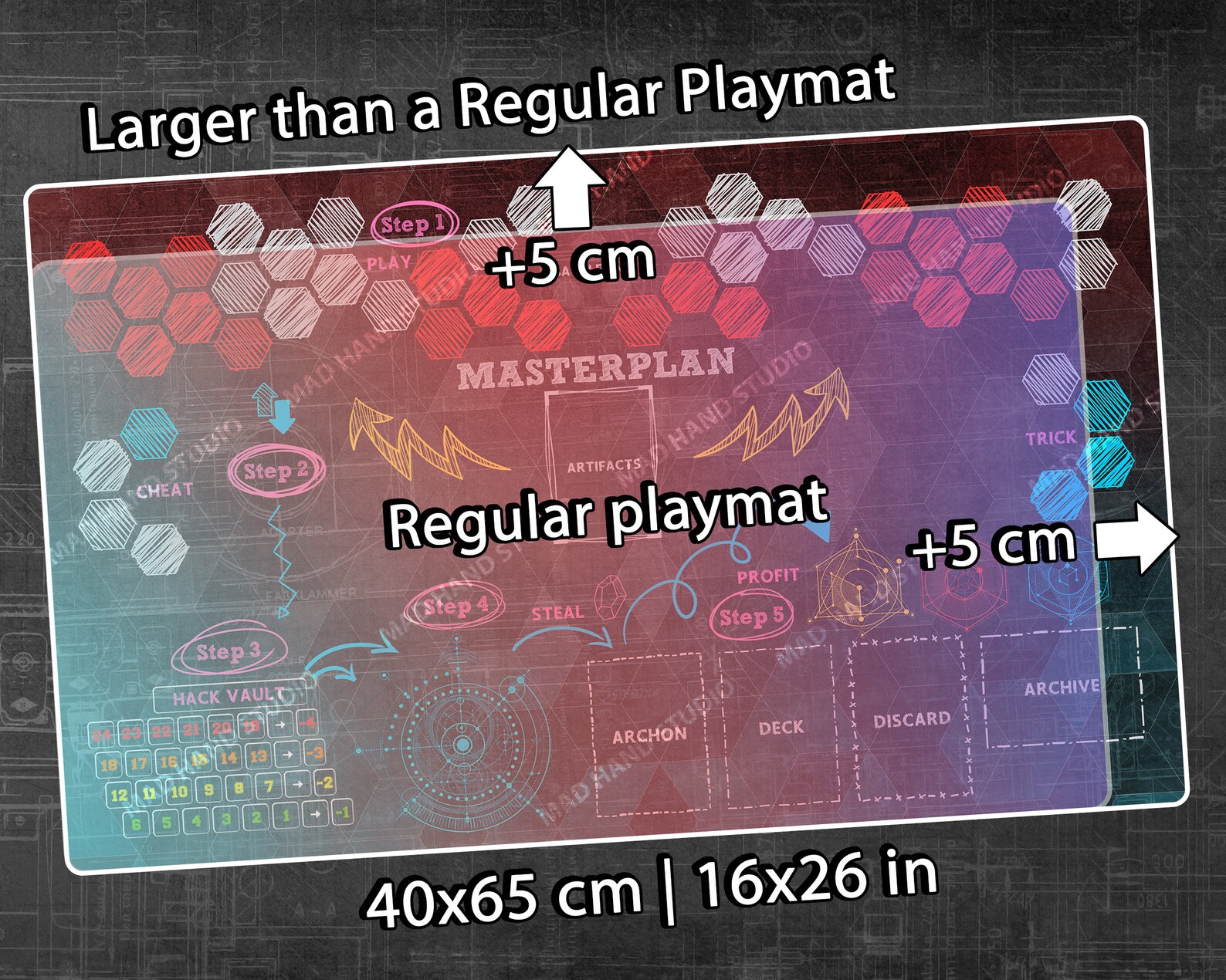 Keyforge Game Mat for House Shadows Players With Card Zones | Etsy