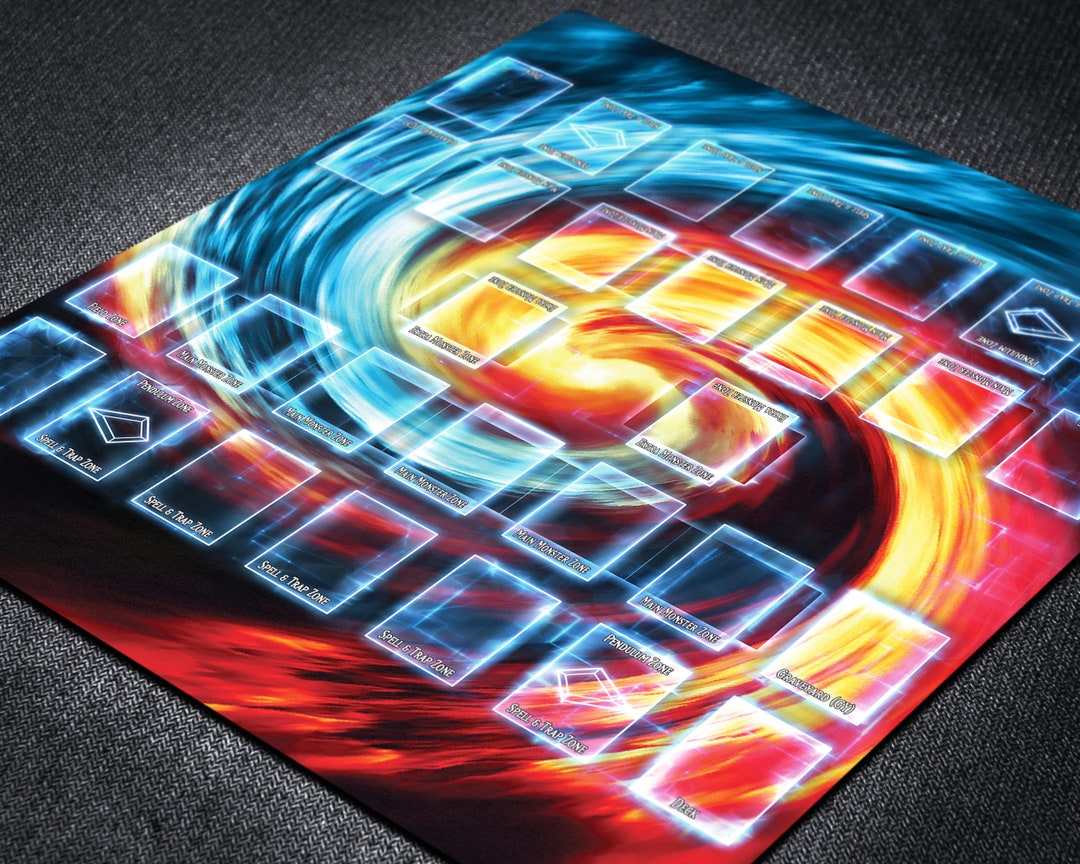YGO Custom TCG Dueling Mat With Double Field Zones for 2-players, Large ...