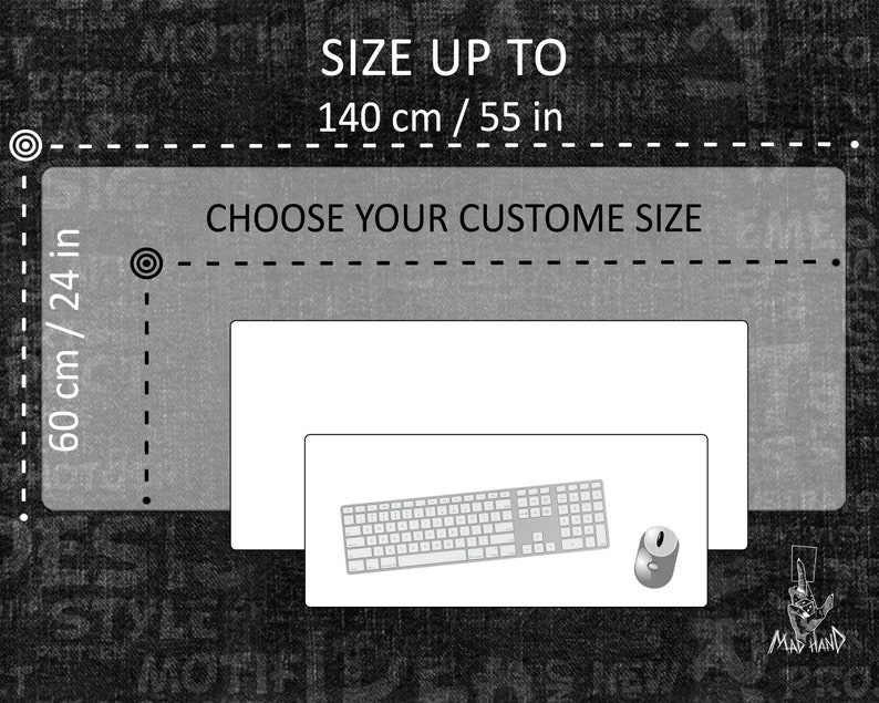 Extended Custom Mouse Pad Customized Large Desk Mat Long | Etsy