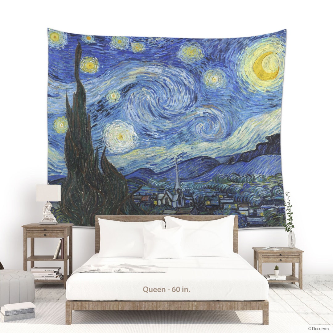 The Starry Night Van Gogh Wall Tapestry Art Print Painting On Fabric