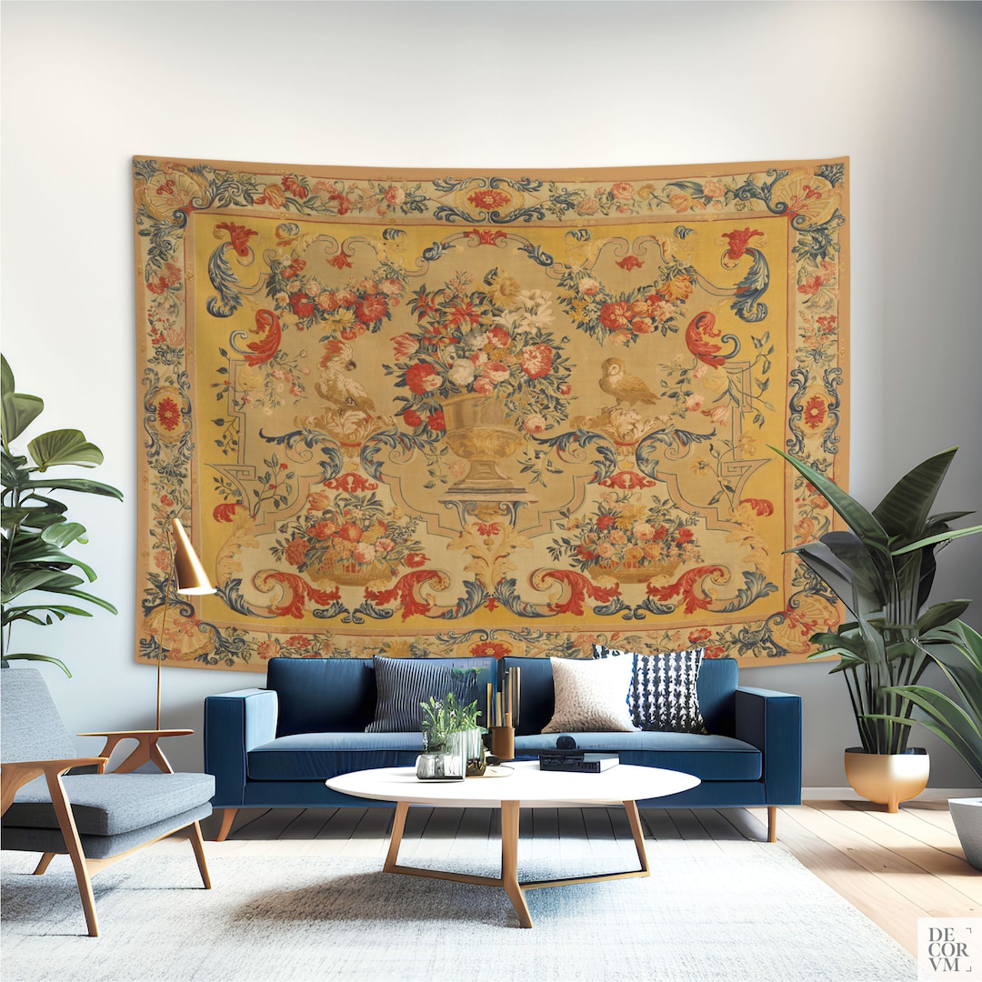 Arabesque Tapestry With Flowers and Birds (printed), British Art ...