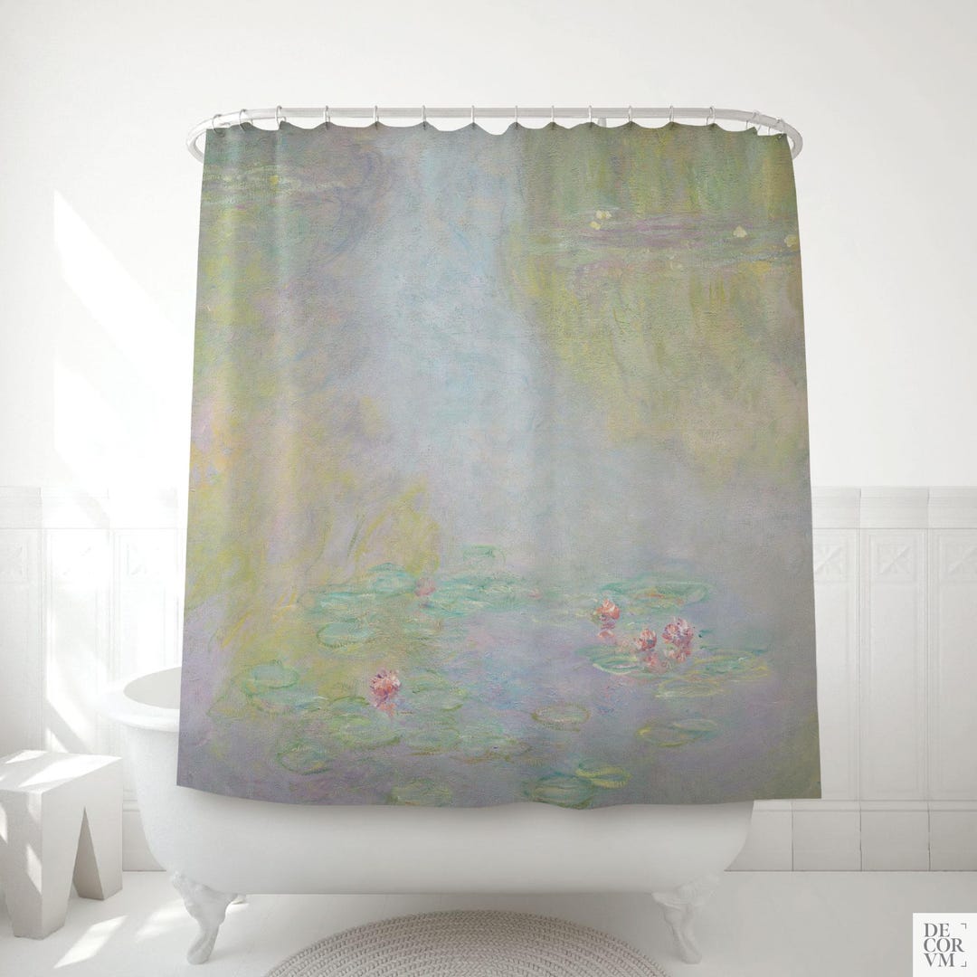 Claude Monet Water Lilies Shower Curtain – Impressionist Bathroom Decor ...