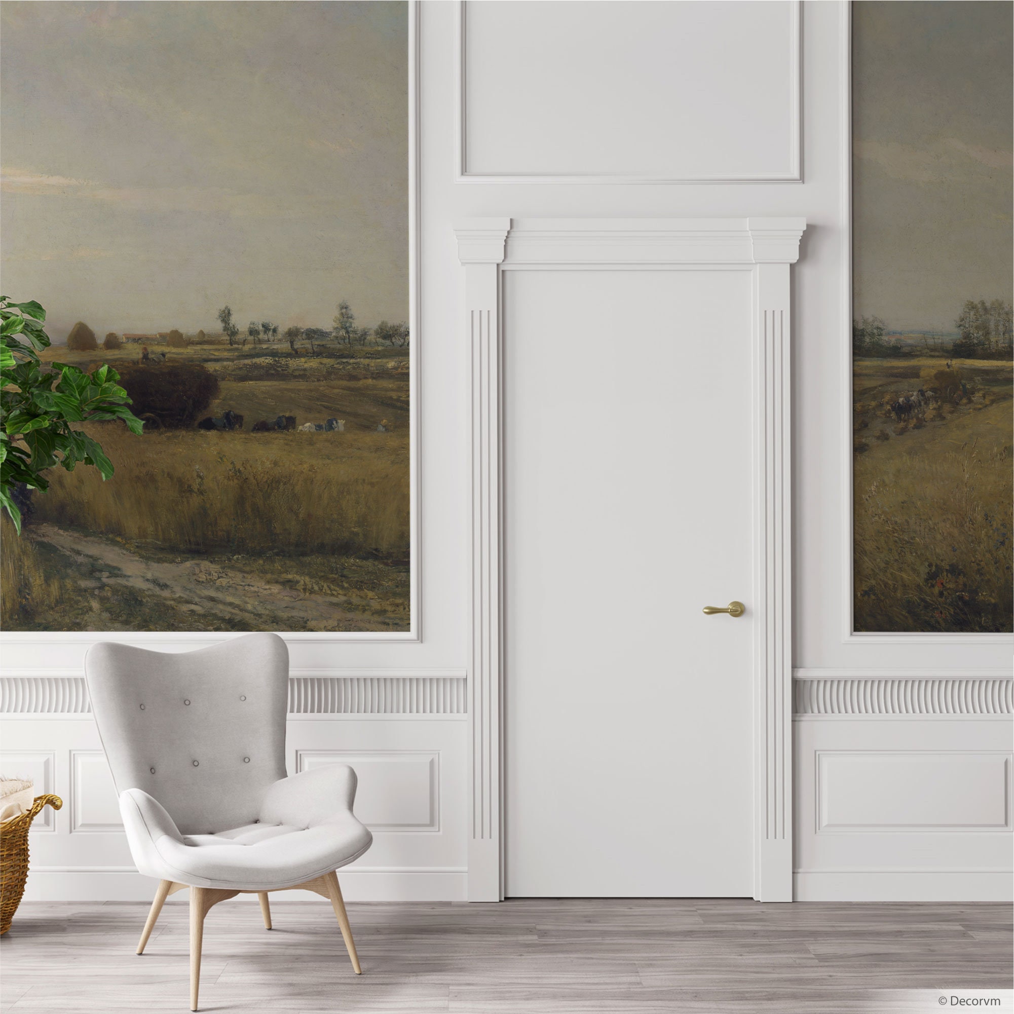 French Painting Wall Mural of a Country Side Harvest in | Etsy