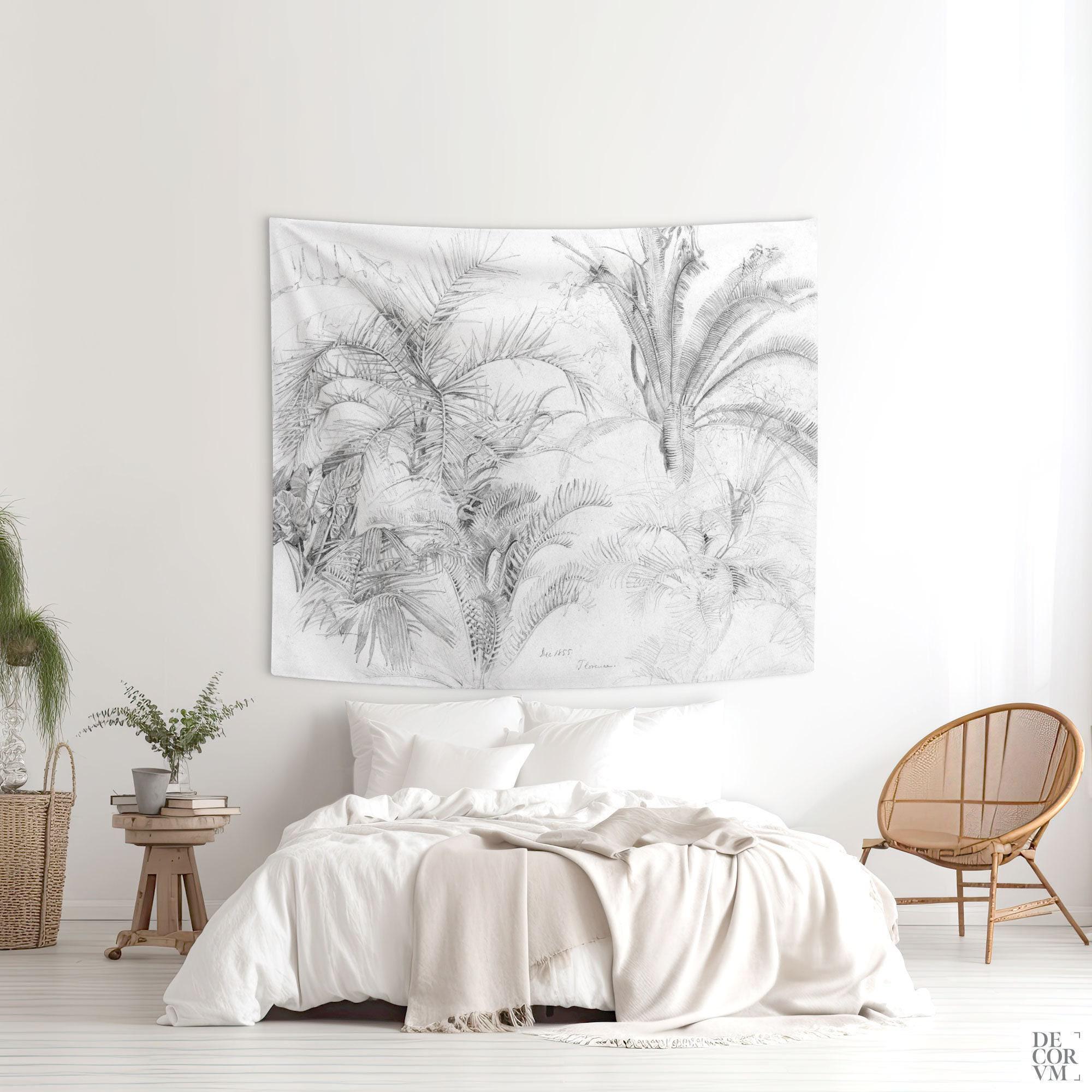 Palm Tree Wall Art, Wall Tapestry, Drawing Art by William Trost ...