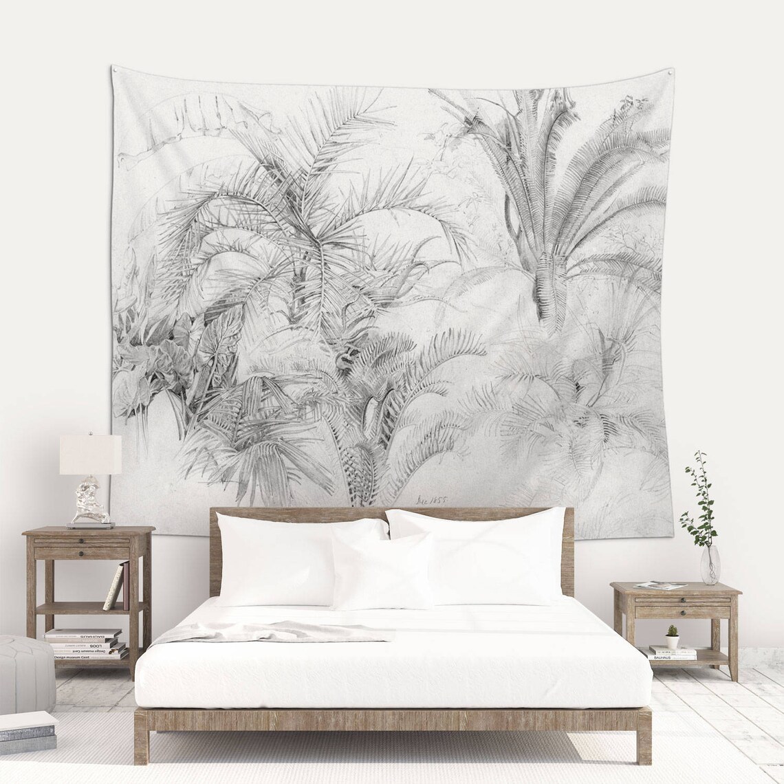 Palm Tree Wall Art Wall Tapestry Drawing Art by William - Etsy