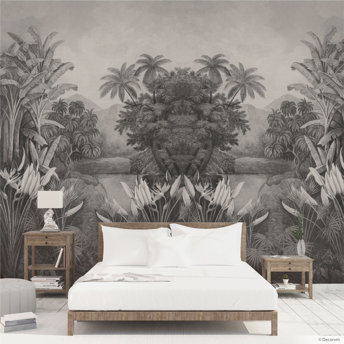 Vintage Wallpaper of a Tropical Jungle Illustration From the - Etsy