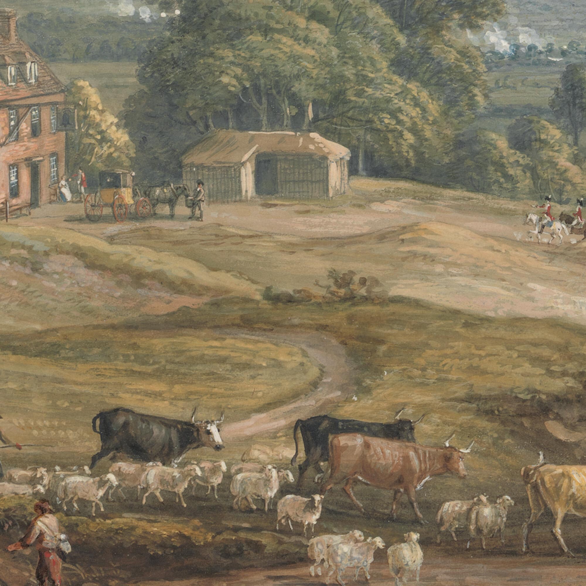 Rural Painting Wall Mural Cottagecore Decor Wallpaper With a - Etsy