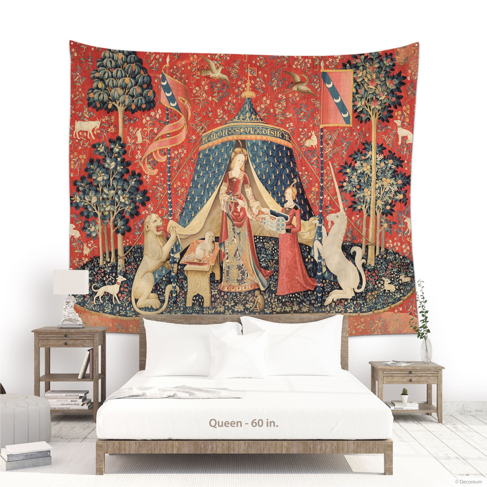 Unicorn Tapestry the Lady and the Unicorn USA VERSION - Etsy