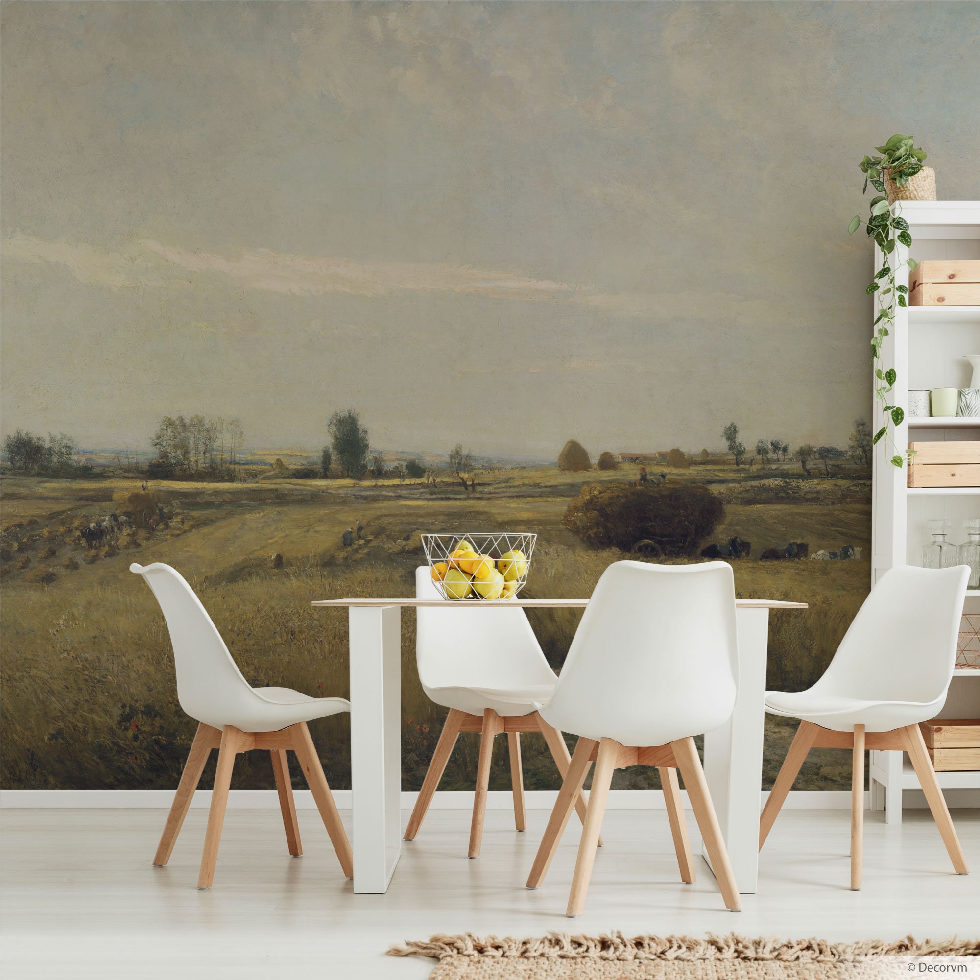 French Painting Wall Mural of a Country Side Harvest in - Etsy