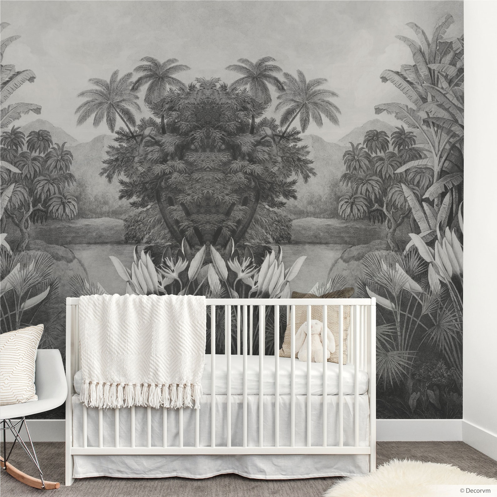 Vintage Wallpaper of a Tropical Jungle Illustration From the - Etsy