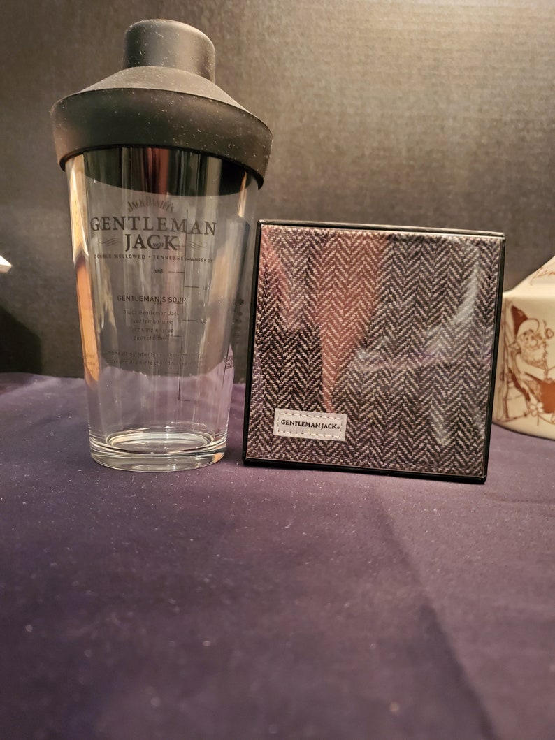 Jack Daniels Gentleman Jack Glass Shaker and Coaster Set - Etsy