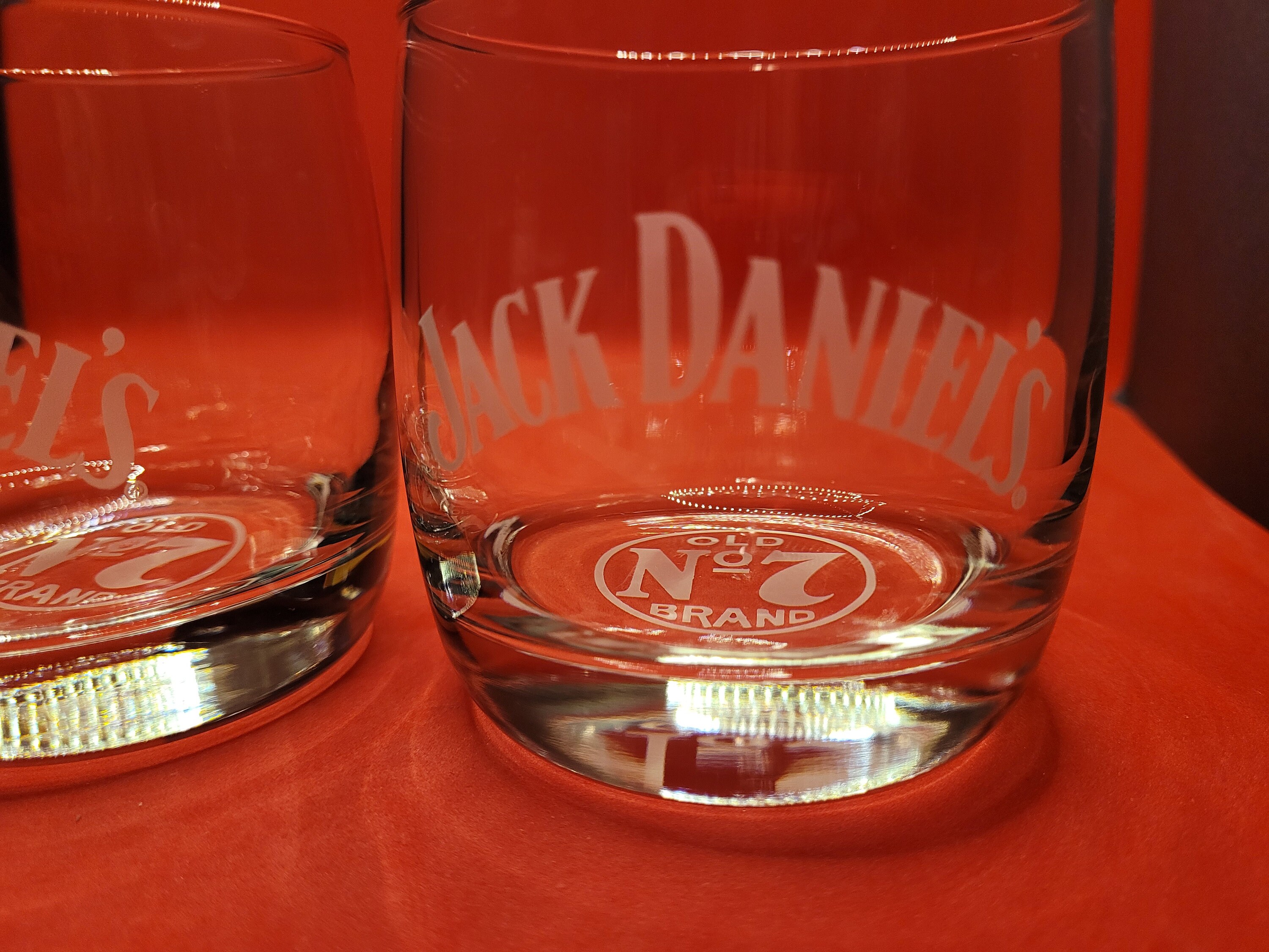 Set of 2 Beautiful Jack Daniels Glasses With Name and Logo on Bottom - Etsy