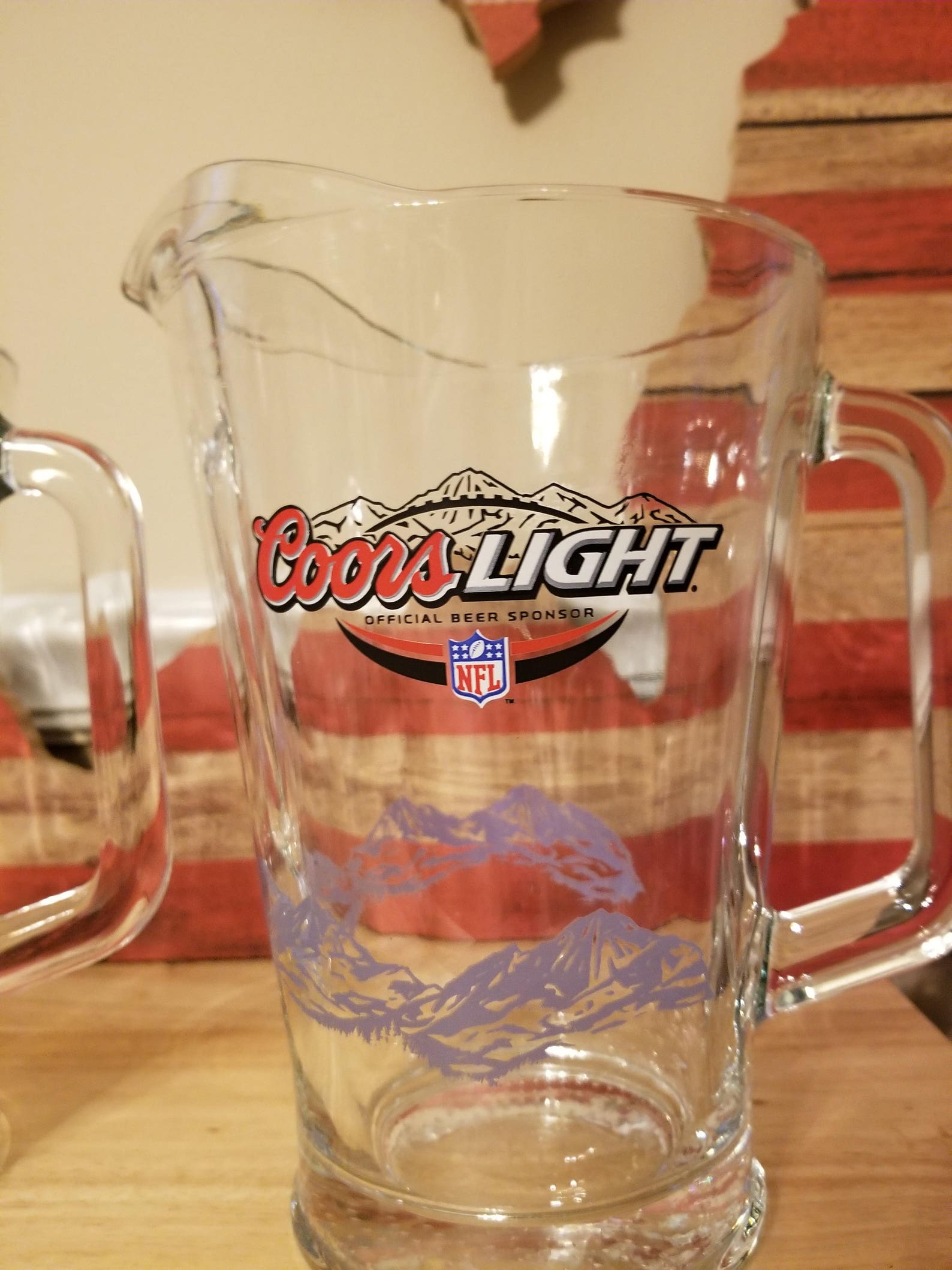 Coors Light " Official Beer Sponsor NFL" Picture. Heavy Glass. With ...