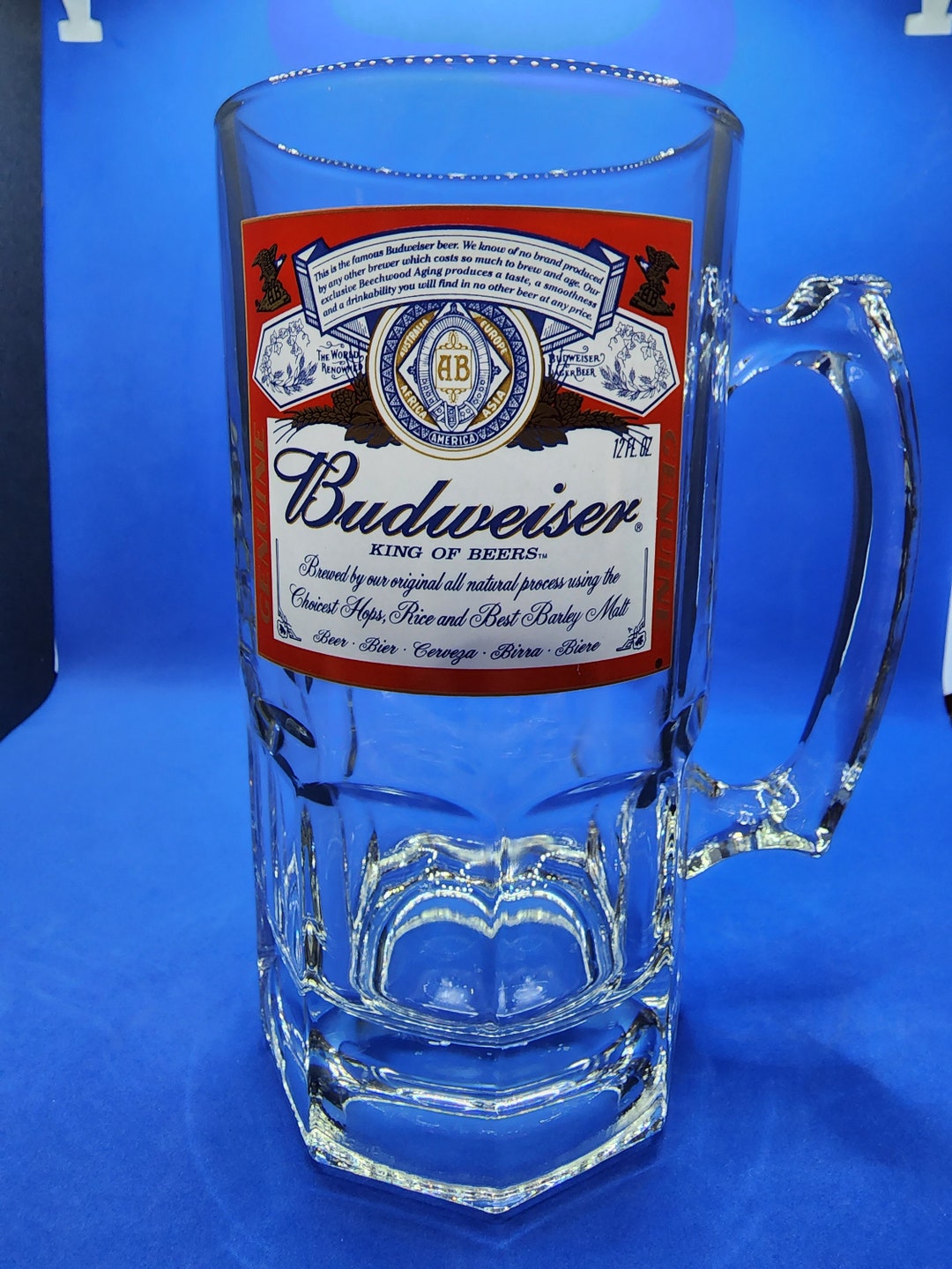Tall Heavy Budweiser Mug, Stein, Glass - Etsy