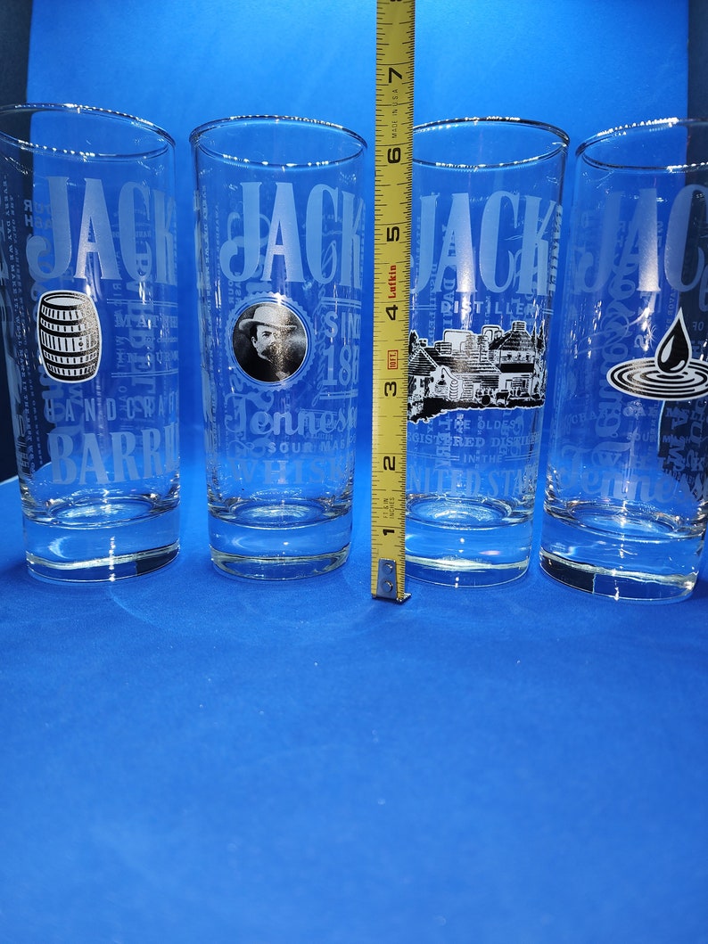 Variety of 4 Unique Jack Daniels Tall Glasses. 1 of Each - Etsy