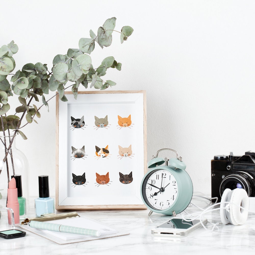 Cat Wall Art Cat Poster Cat Sign Cat Wall Decor Digital - Etsy