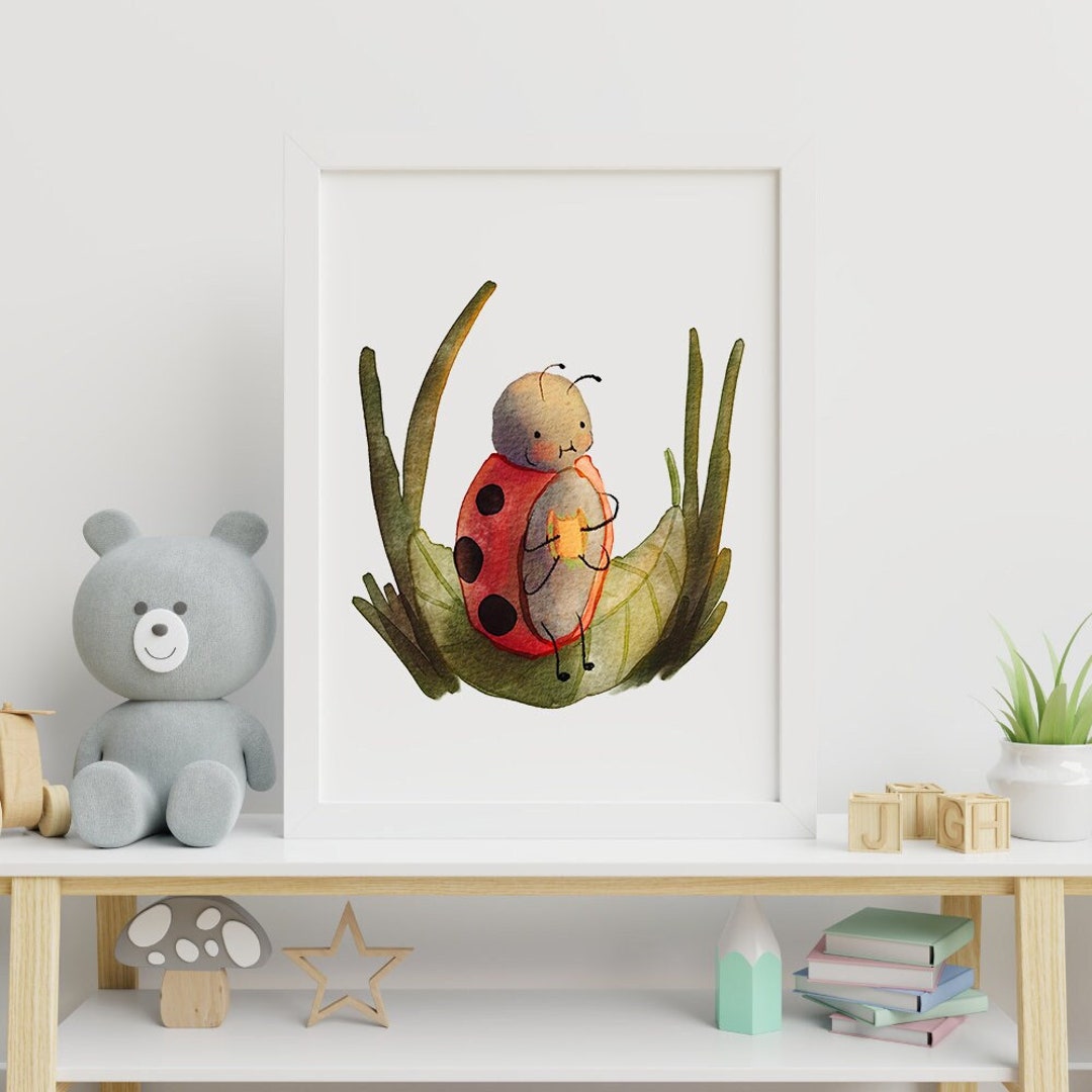 Ladybug Art Print | Cute Bug Artwork | Nursery Artwork | Insect ...