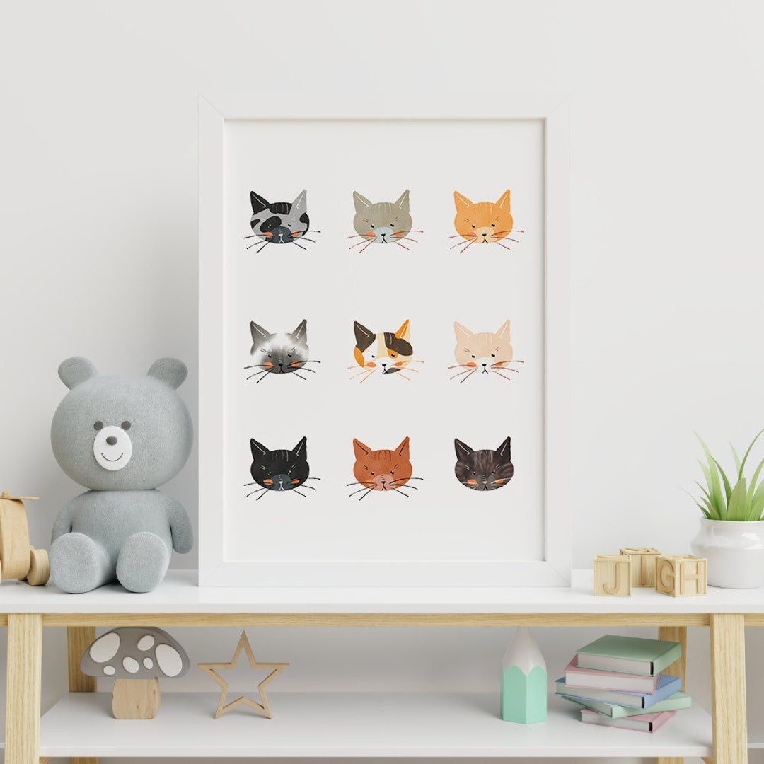 Cat Wall Art, Cat Poster, Cat Sign, Cat Wall Decor, Digital Download ...