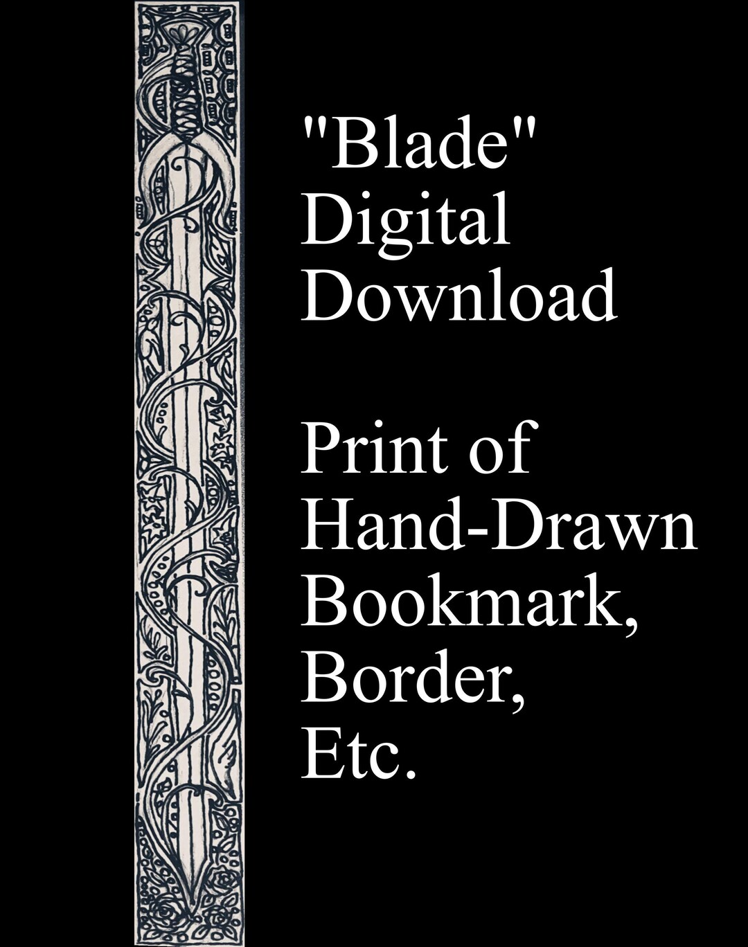 Digital Download: blade by A.j.rhys Sword Knight Tapestry Border Design ...