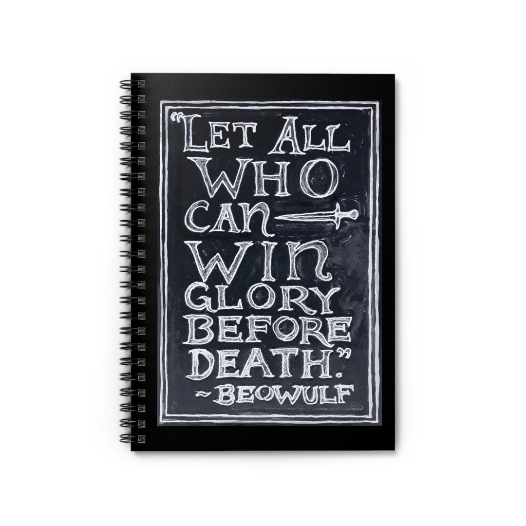 Beowulf Notebook, Hand Drawn Art: "win Glory" A.j.rhys, Gift for ...