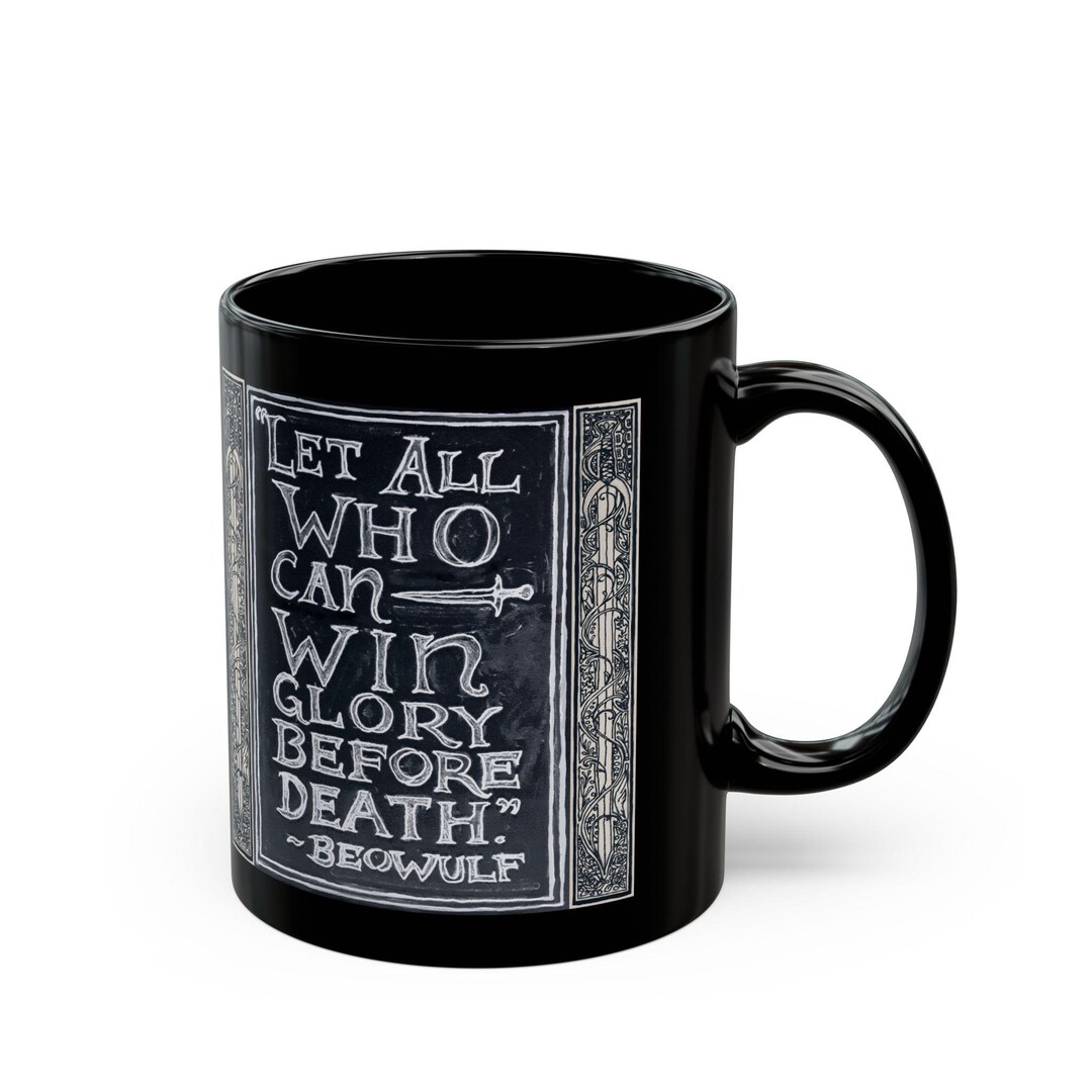 Beowulf Mug, Hand-drawn Art "win Glory" A.j.rhys, Medieval Literature ...