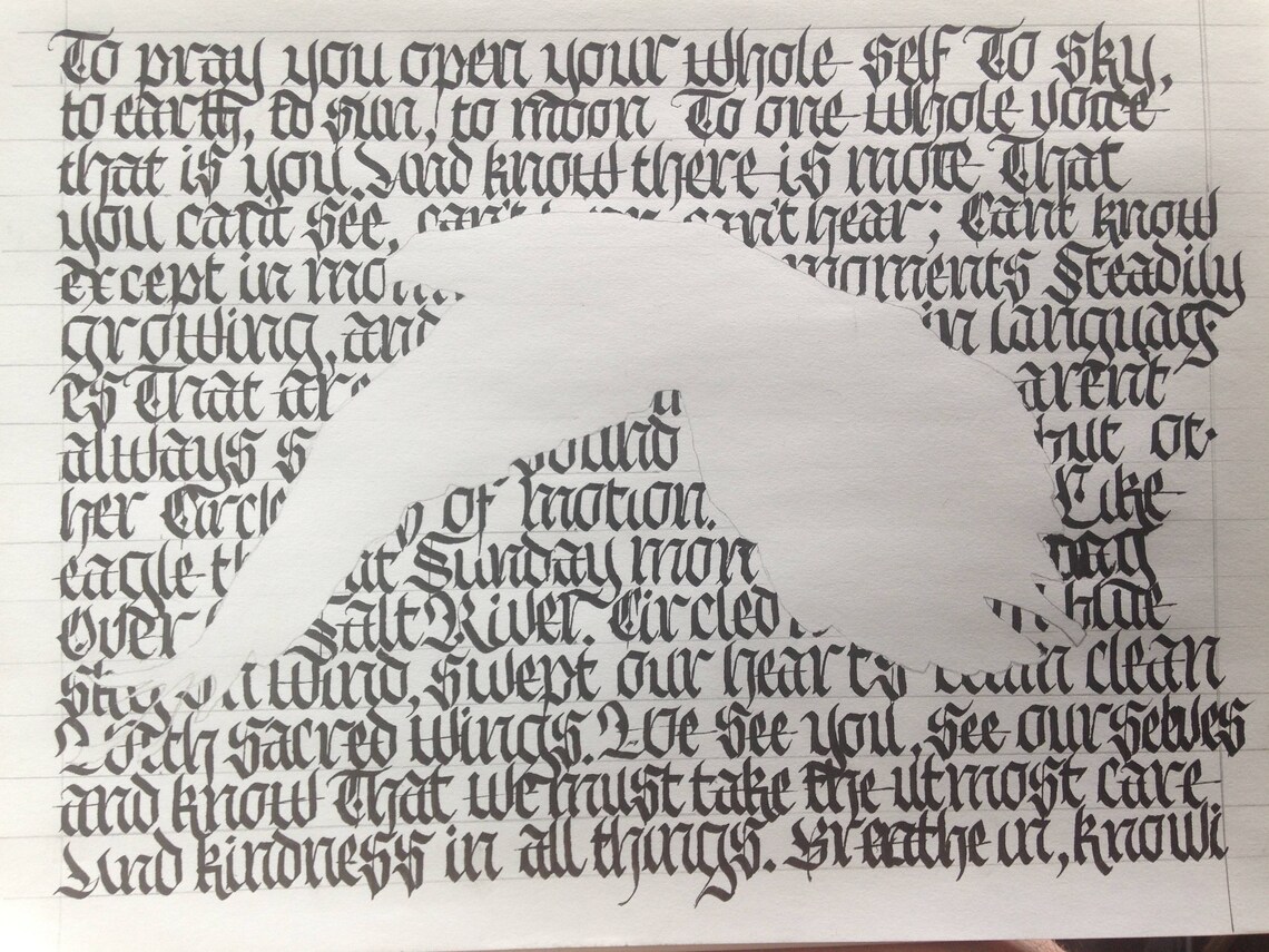 Example Custom Calligraphy Art Poem Joy Harjo Eagle Poem - Etsy UK