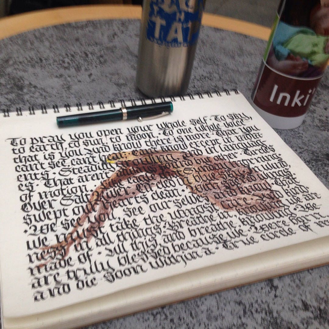 Example Custom Calligraphy Art Poem Joy Harjo Eagle Poem - Etsy UK