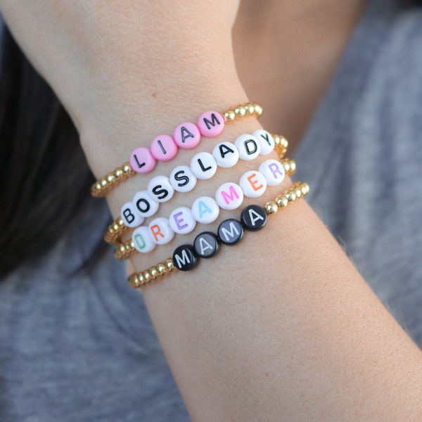 Beaded Name Bracelet - Etsy