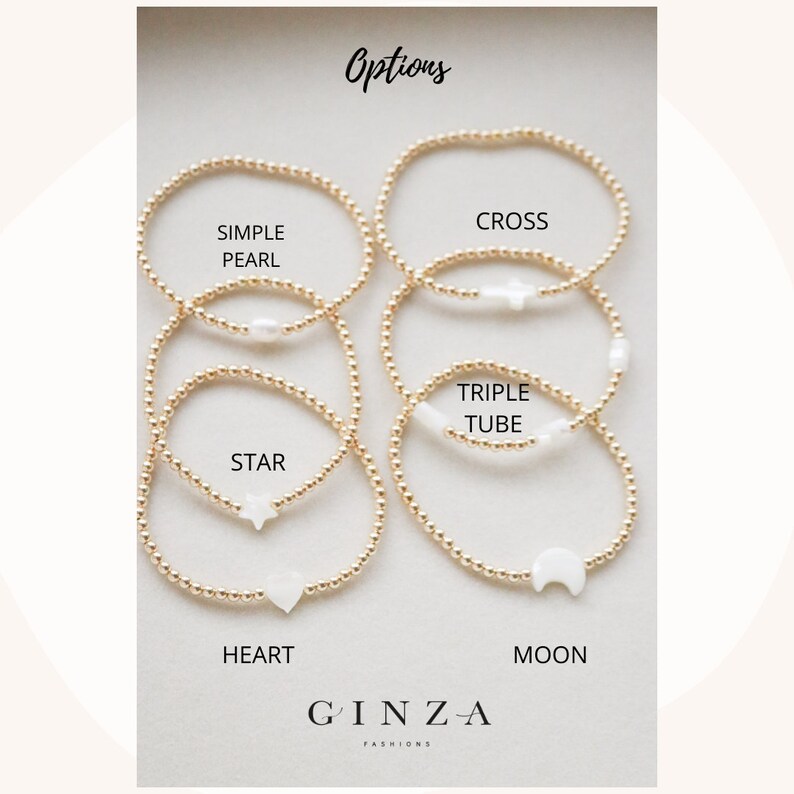 Dainty Beaded Bracelet Stretch Moon Bracelet Cross - Etsy