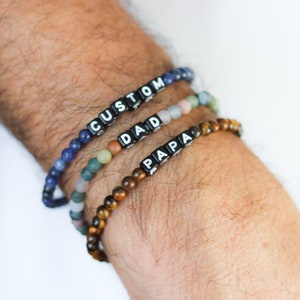 Custom Men's Beads Bracelet, Father's Gift With Children's Names ...