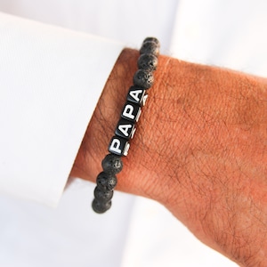 Custom Men's Beads Bracelet, Father's Gift With Children's Names ...