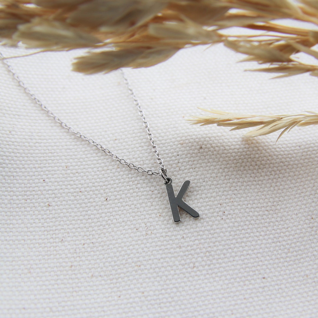 Name Necklace Sterling Silver, Gold Custom Letter Necklace, Letter M ...