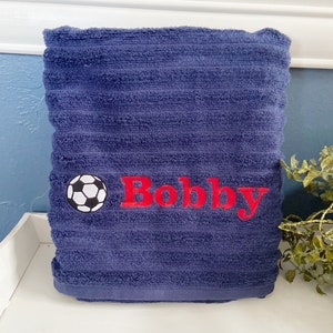Personalized Soccer Towels, Soccer Birthday Party Favors, Embroidered ...