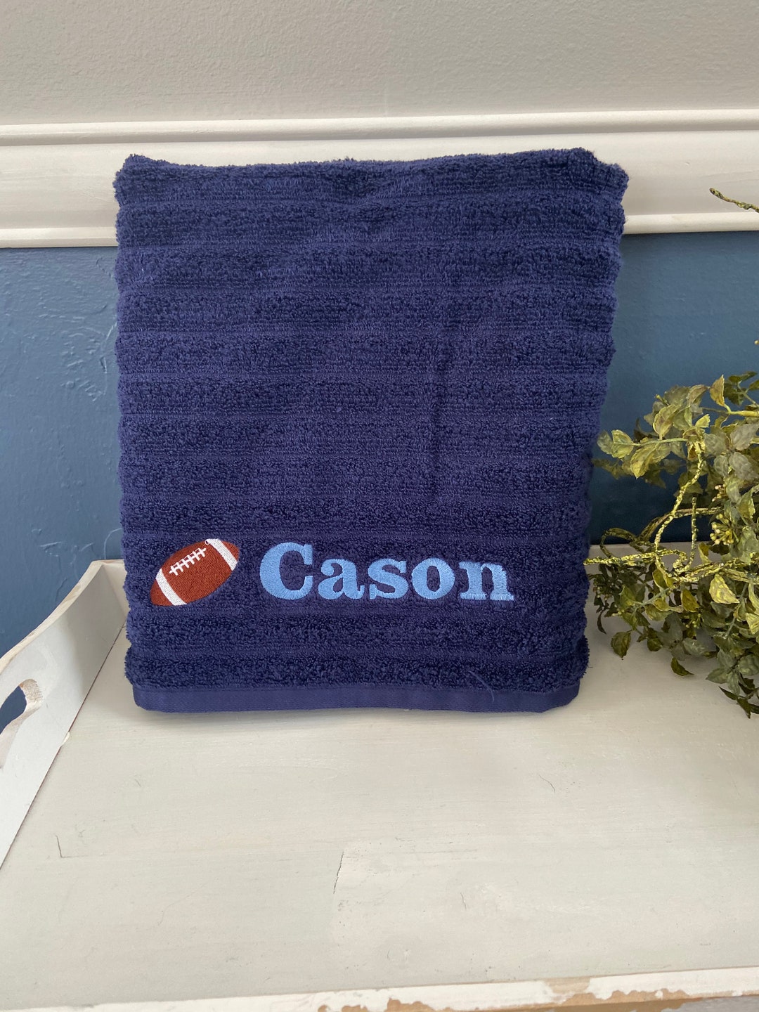 Personalized Football Towels, Embroidered Bath Towel, Custom Football ...