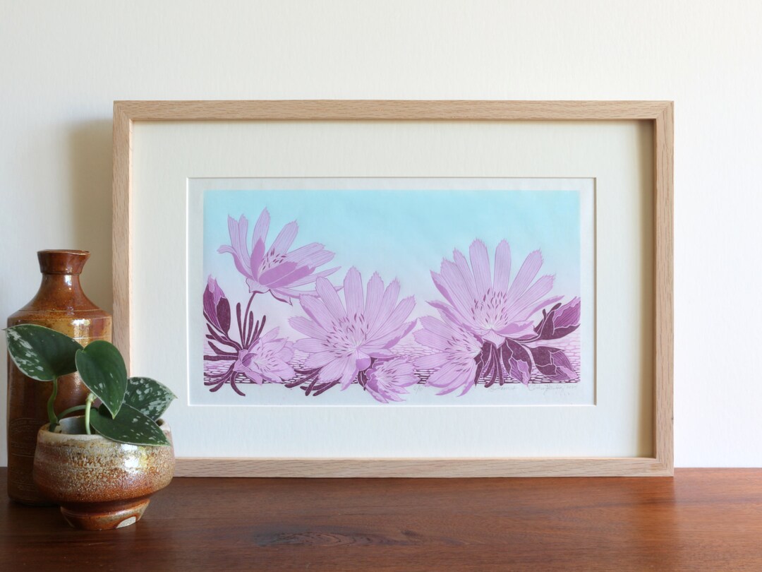 Bitterroot Flower Print: Limited Edition Reduction Block Print, Pacific ...