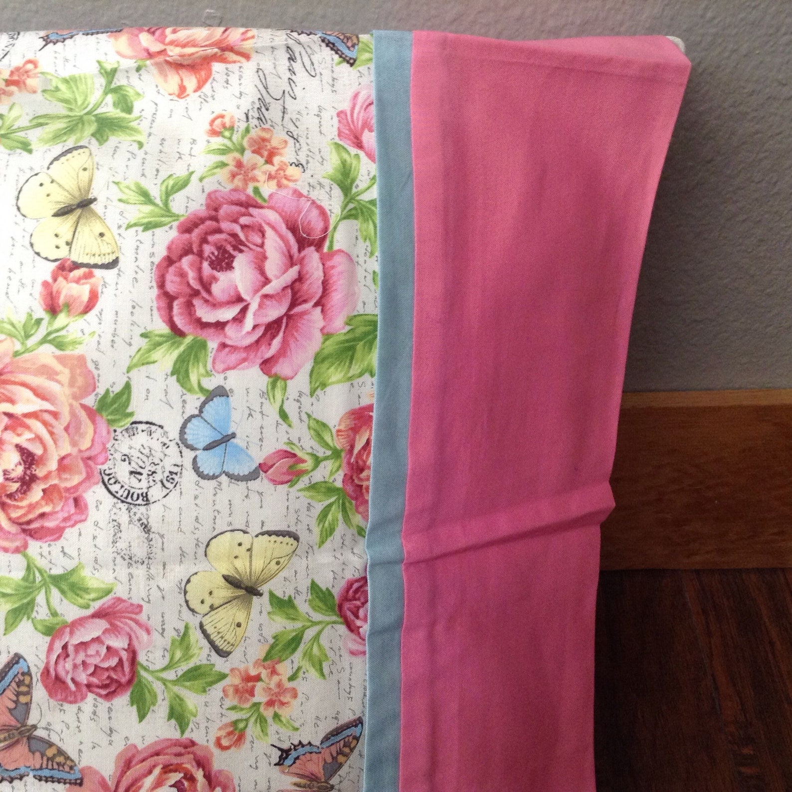 Flower and Butterfly Pillowcase - Etsy