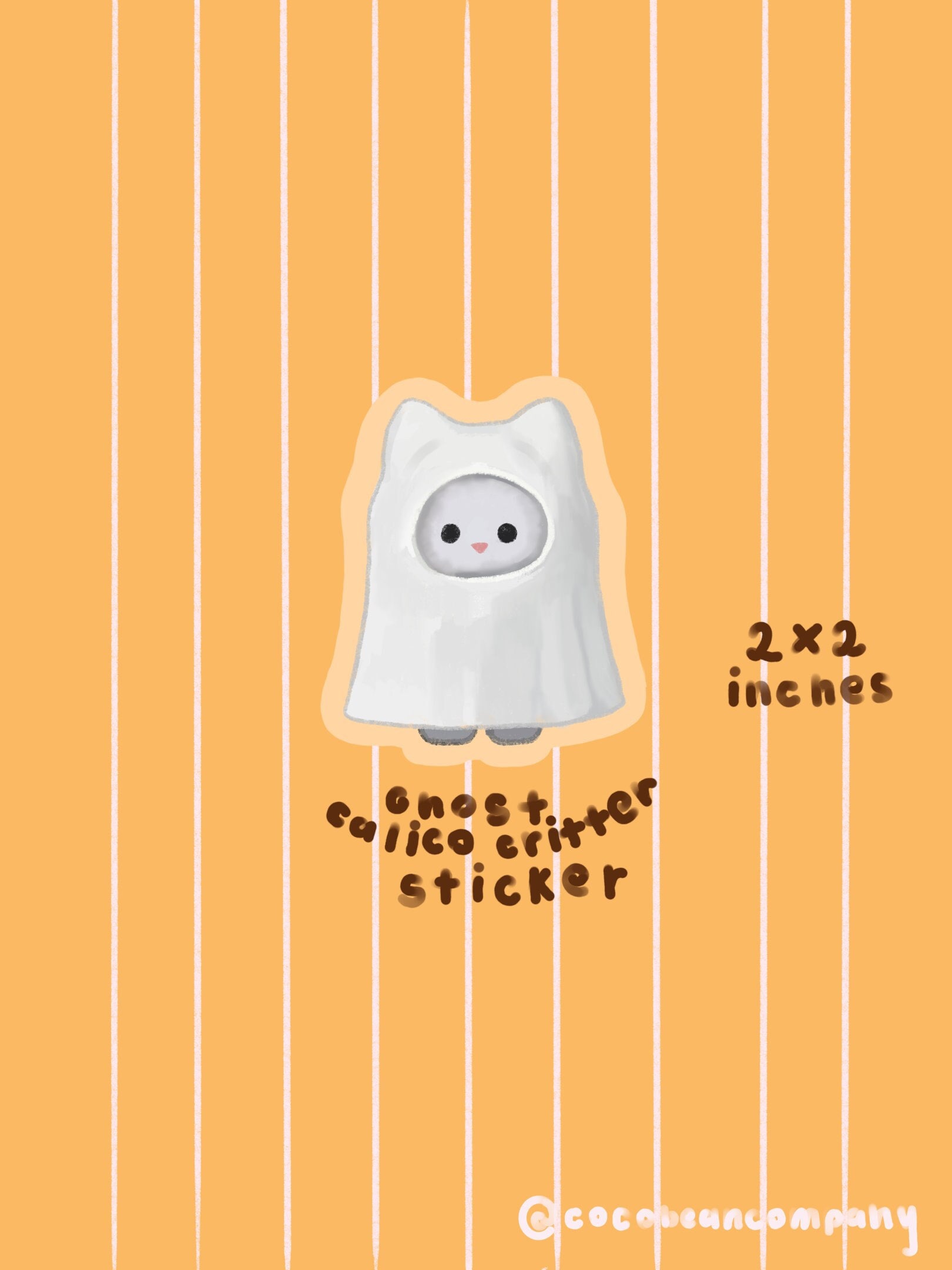 Ghost Cat Calico Critter Sticker | Phoebe Bridgers | Cute Sticker - Etsy