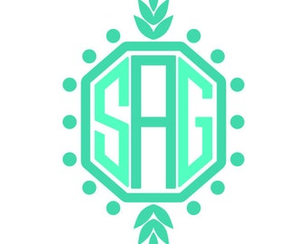 Octagon Monogram Svg | Etsy