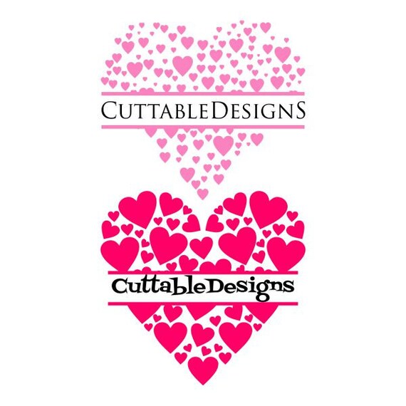 Split Frame Heart Love Valentines Day Cuttable Design SVG PNG | Etsy