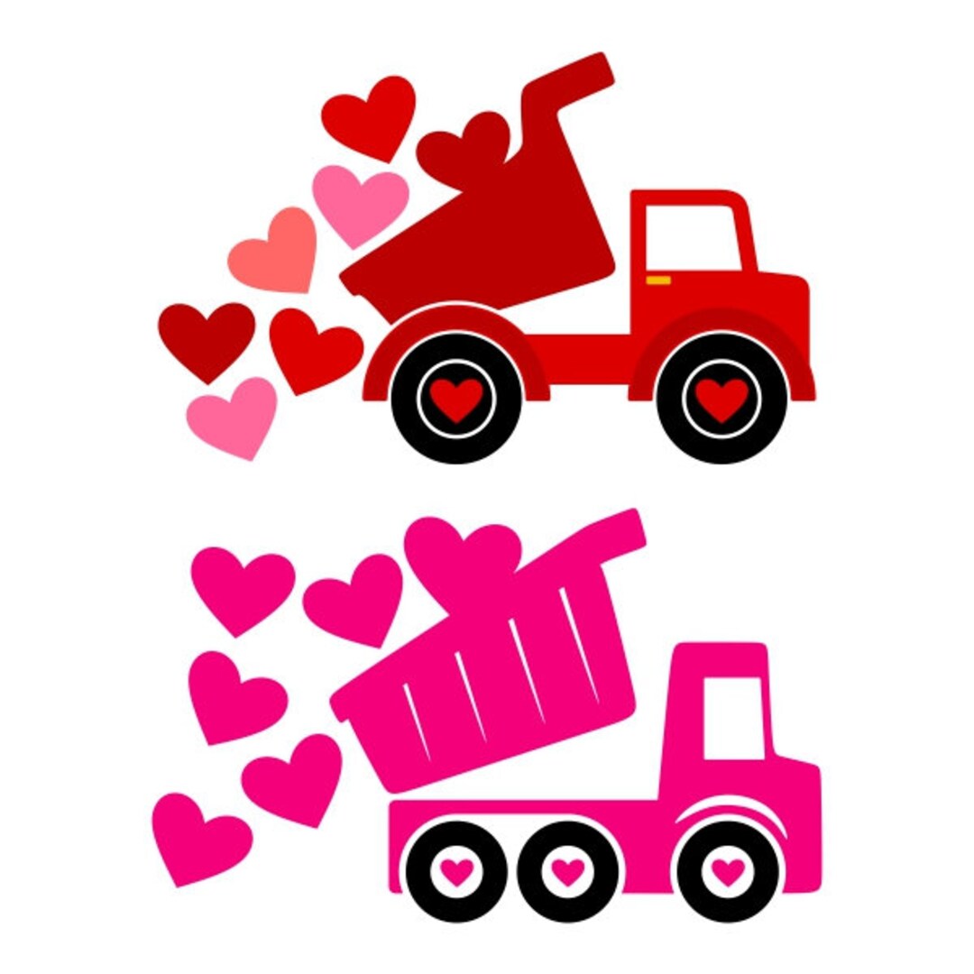 Valentine Love Truck Pack Cuttable Design SVG PNG DXF & Eps Designs ...