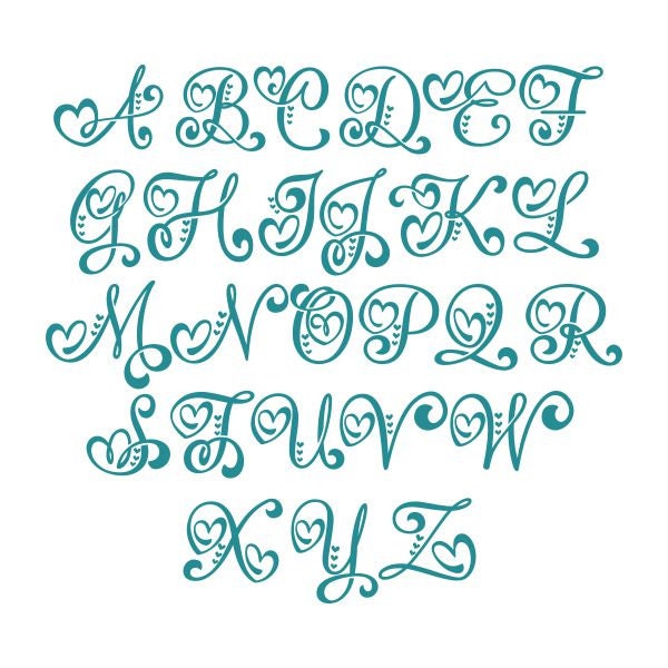 Heart Tail Script Font Cuttable Design SVG PNG DXF & Eps | Etsy
