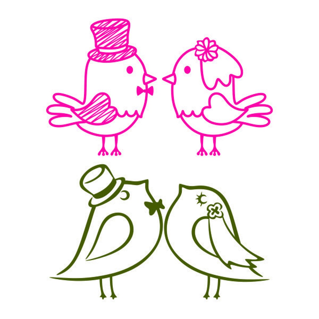 Love Birds Wedding Heart Bird Love Valentines Day Love Cuttable Design ...
